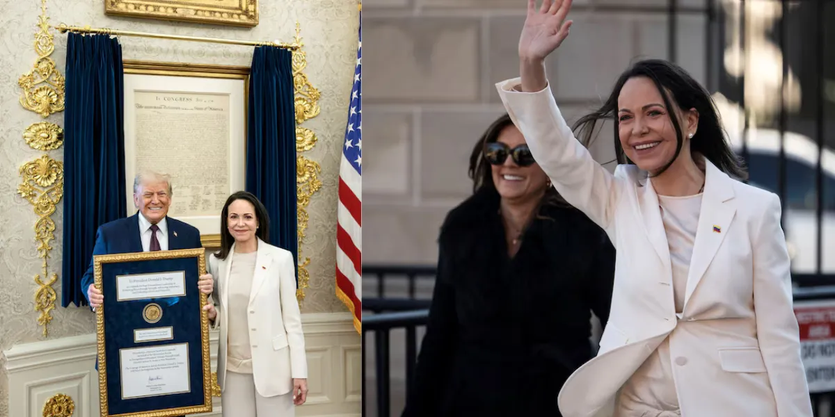 Venezuelan Leader Machado Gifts Nobel Medal to Trump at White House ...